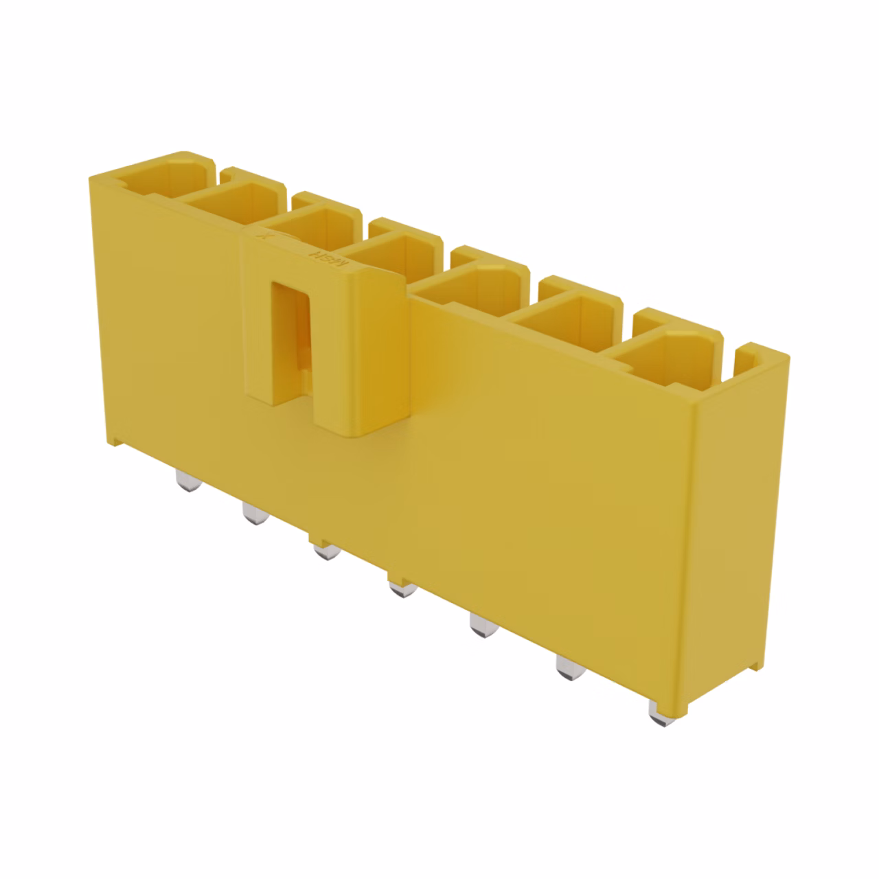 Mega-Fit ColorLock Vertical Header, 5.70mm Pitch, Single Row, 7 Circuits, Matte Tin (Sn) Plating, Glow-Wire Capable, Tray, Yellow for sale