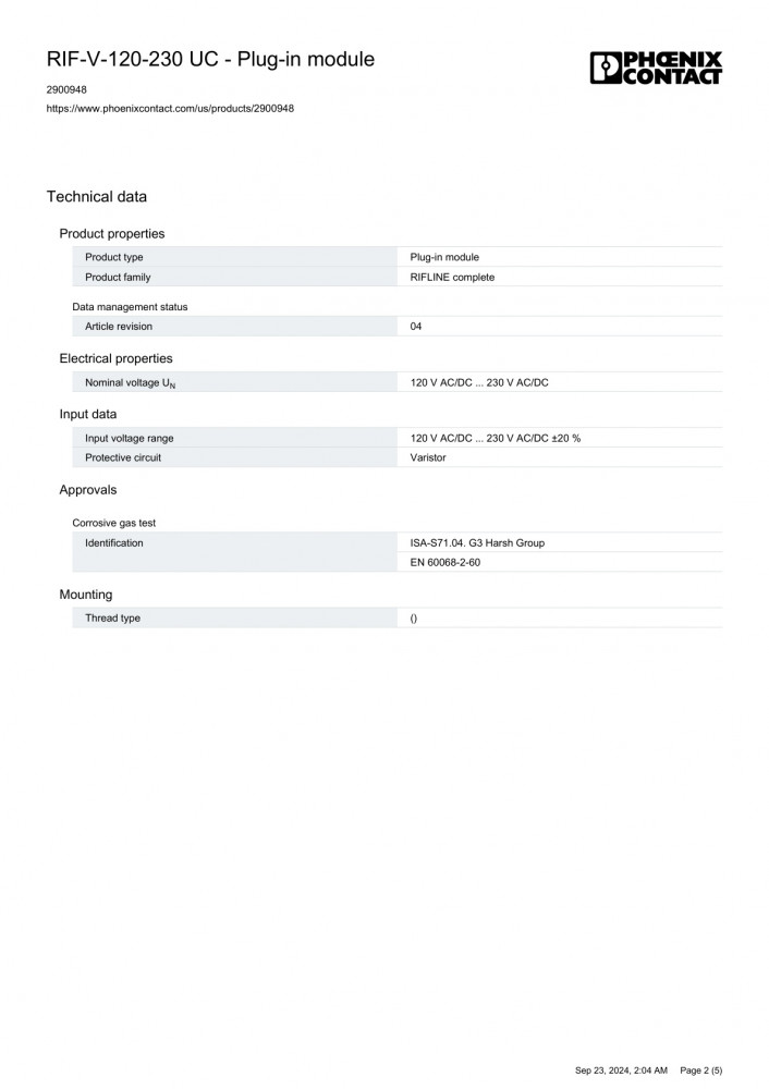 Phoenix Contact 2900948 document page 2