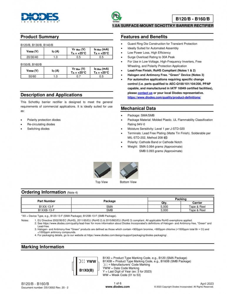 B140-13-F datasheet page 1