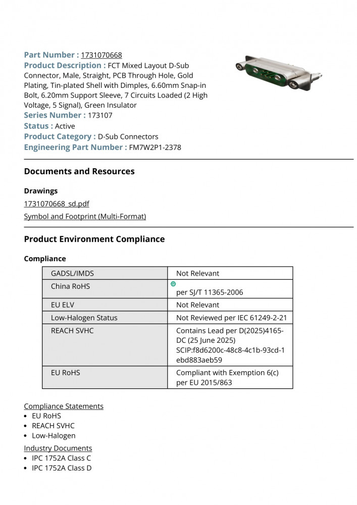 MOLEX 1731070668 technical document image 1