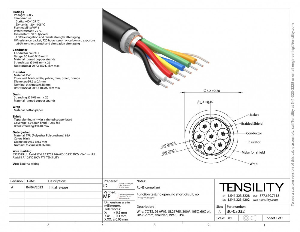 Tensility International 30-03032 product drawing preview