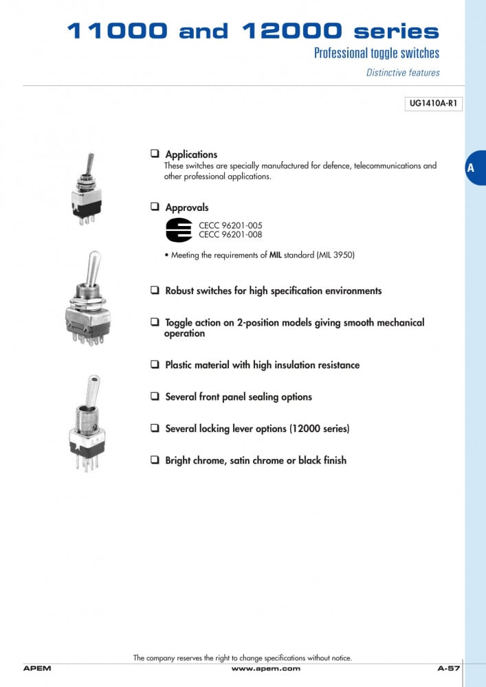 APEM technical document page 1