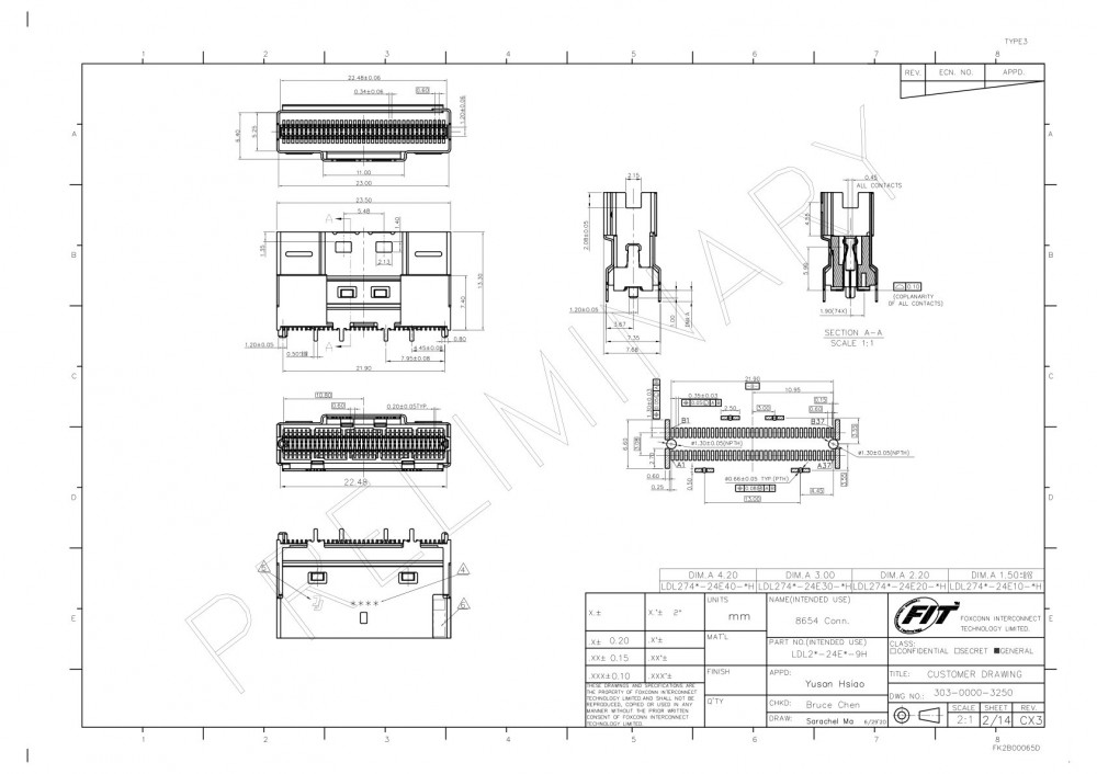 FOXCONN LDL2383-24E10-9H drawing page 2