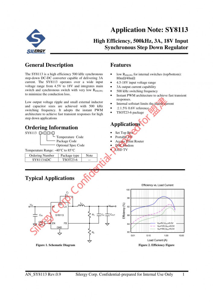 SY8113ADC datasheet page 1