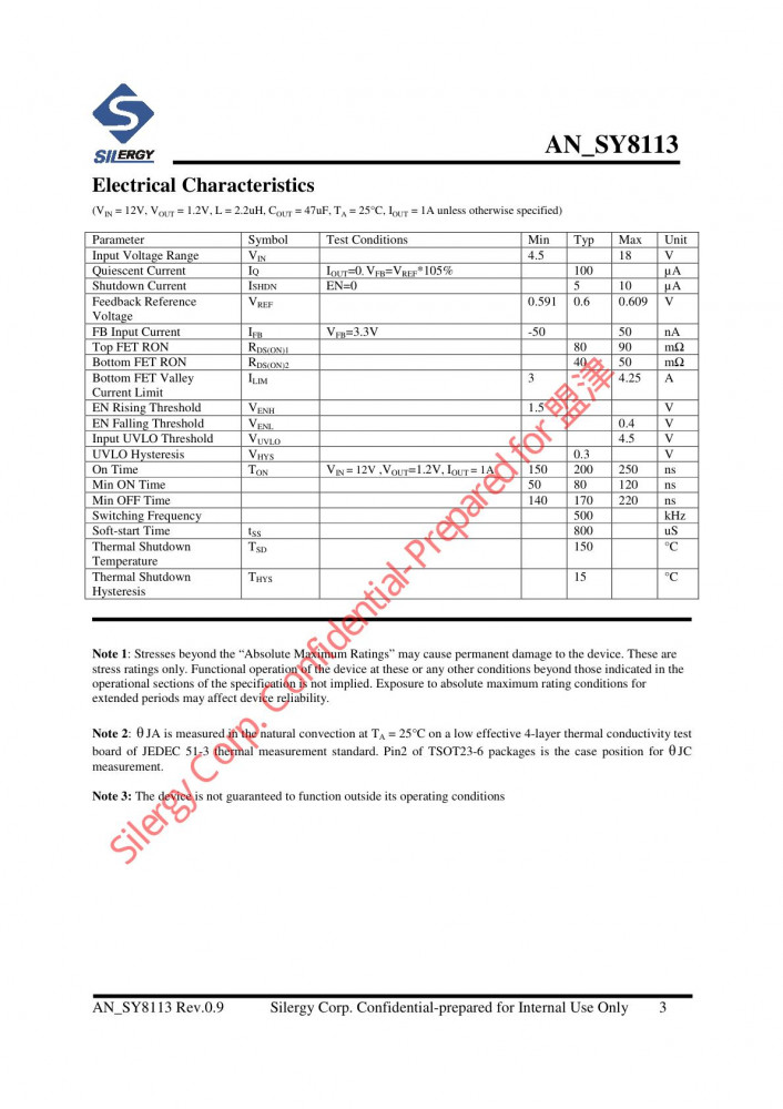 SY8113ADC datasheet page 3