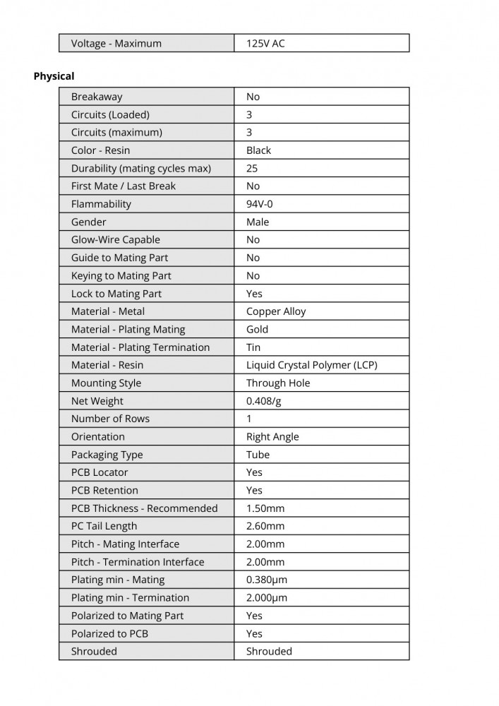 MOLEX Milli-Grid product specification page 3