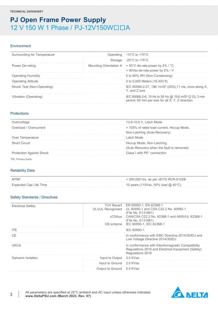 PJ-12V150WLRA datasheet page 3