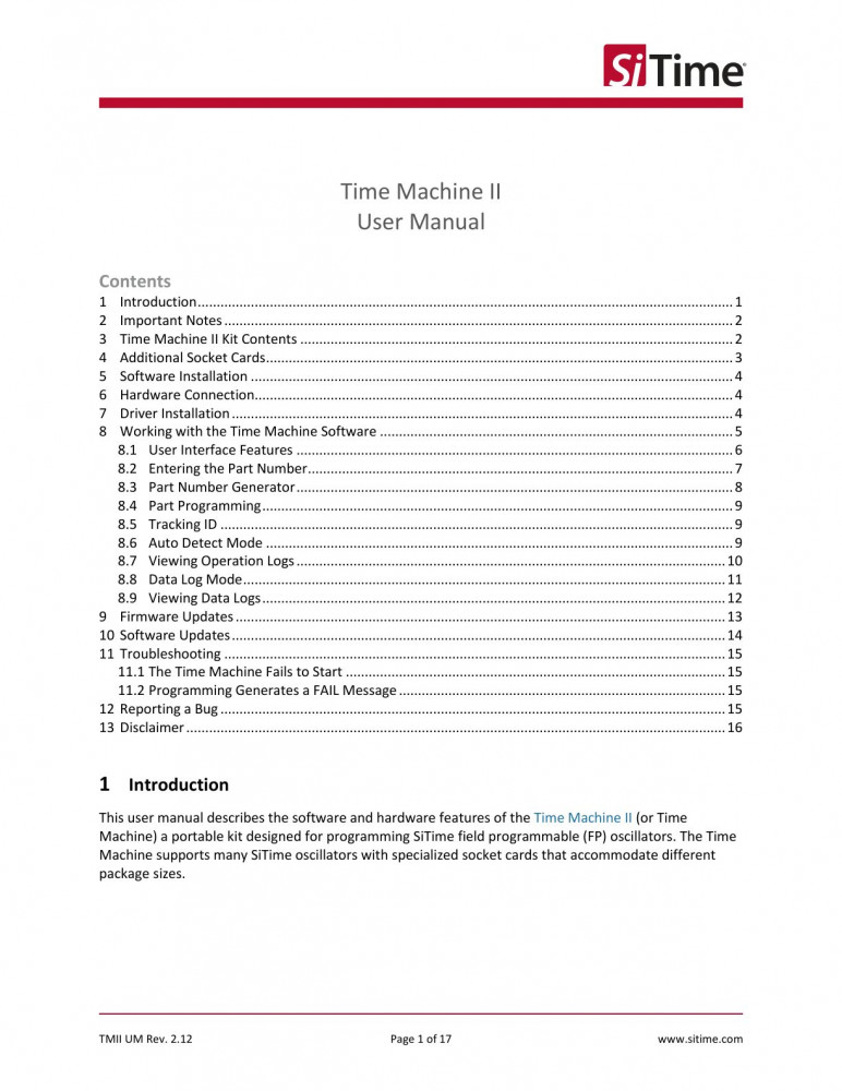 Time Machine II document page 1