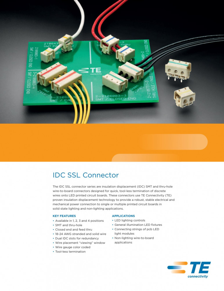 TE Connectivity IDC SSL connector brochure page 1