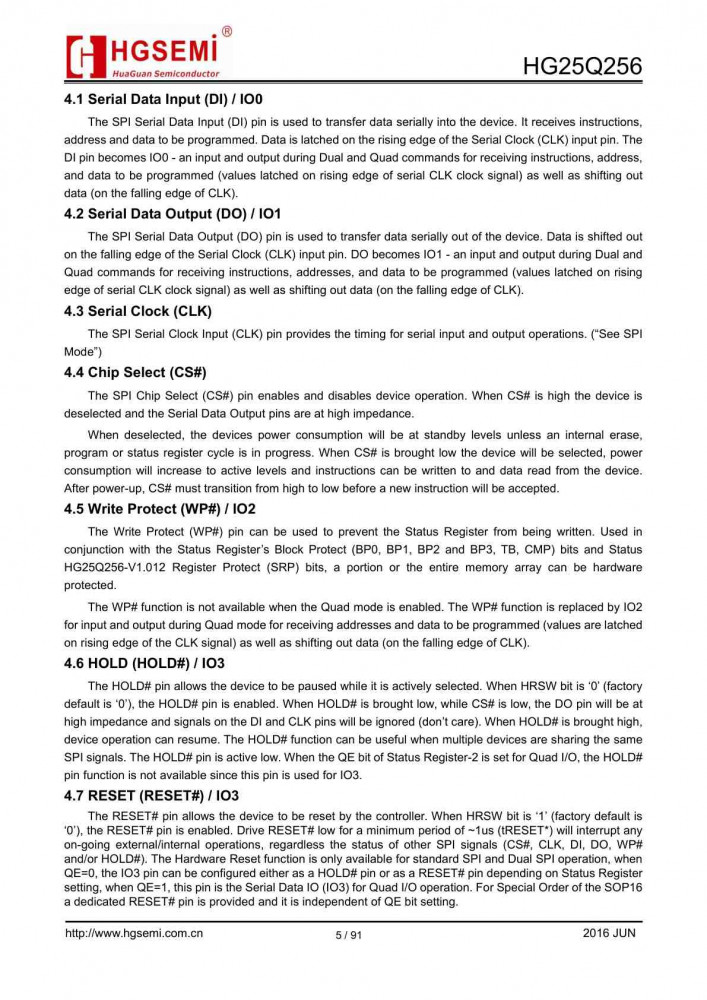 HG25Q256MW/TR datasheet page 5