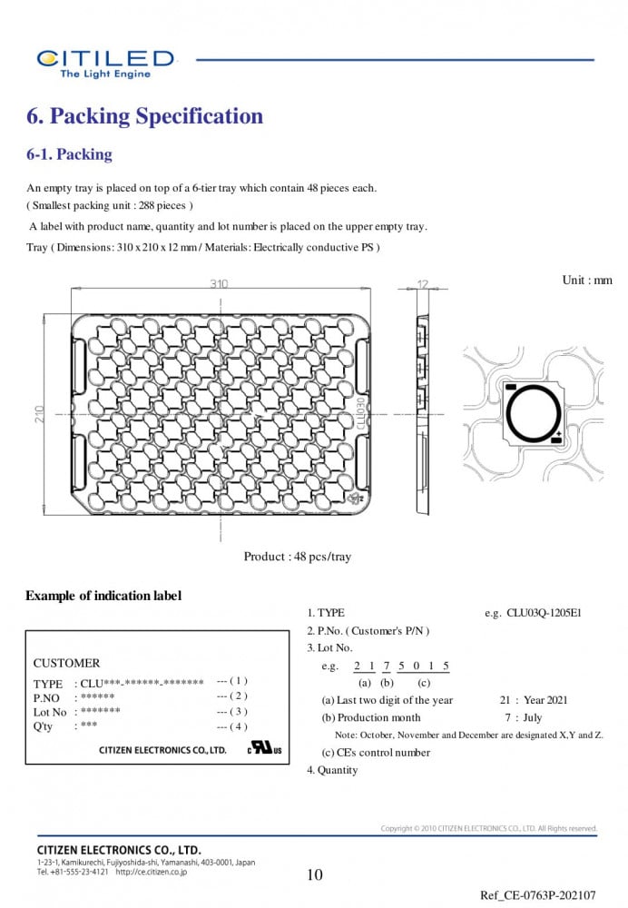 CITIZEN CLU03Q datasheet page 10