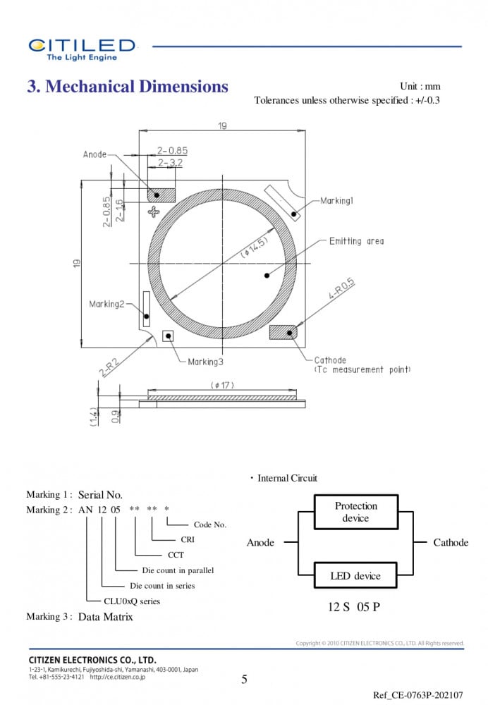 CITIZEN CLU03Q datasheet page 5