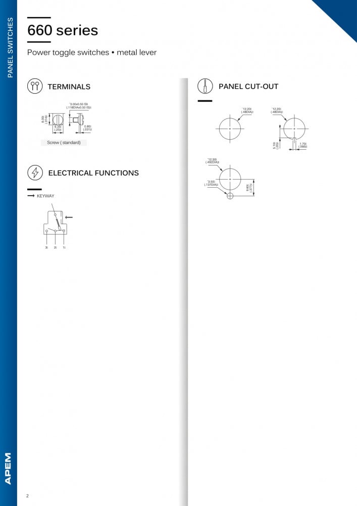 APEM 660 series datasheet page 2