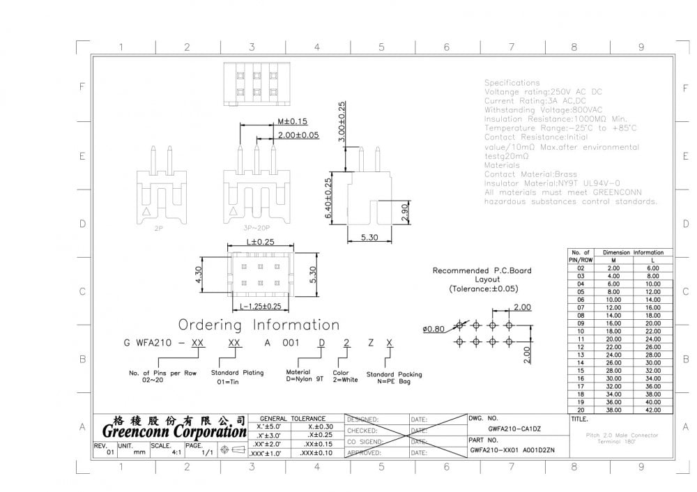 GWFA210-0301A001D2ZN-9B technical document page