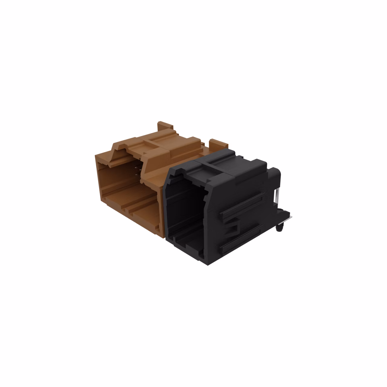 Stac64 2 Bay Right-Angle Headers, 28 Circuits, Bay A 20 Circuit Signal Header, Polarization C, Brown; Bay B 8 Circuit Signal Header, Polarization A, Black; Tube for sale