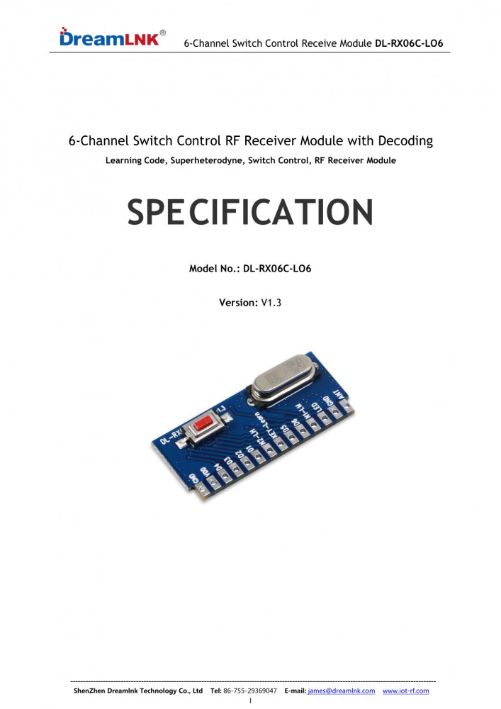 DL-RX06C-LO6 technical document page 1
