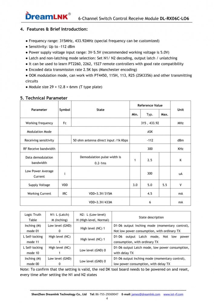DL-RX06C-LO6 technical document page 4