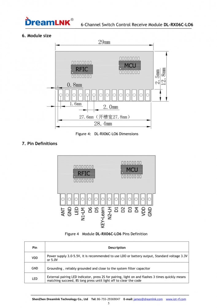 DL-RX06C-LO6 technical document page 5