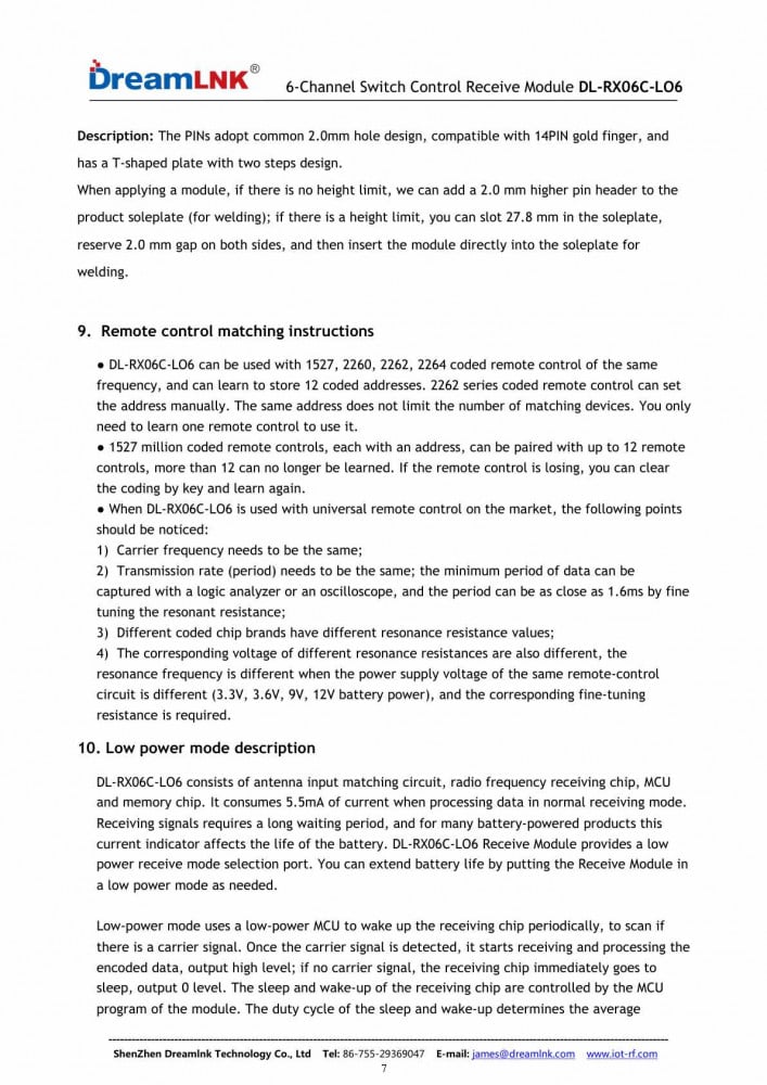 DL-RX06C-LO6 technical document page 7