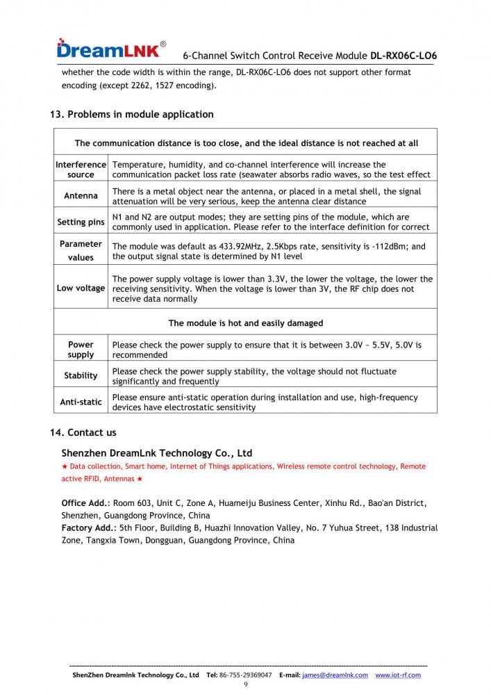 DL-RX06C-LO6 technical document page 9