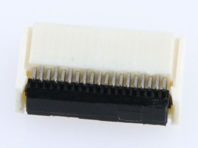 Easy-On Back Flip FPC Connector, 0.30mm Pitch, Right-Angle, Surface Mount, Dual Contact Style, 0.95mm Height, 25 Circuits