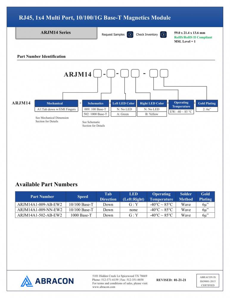 ARJM14 series datasheet page 2