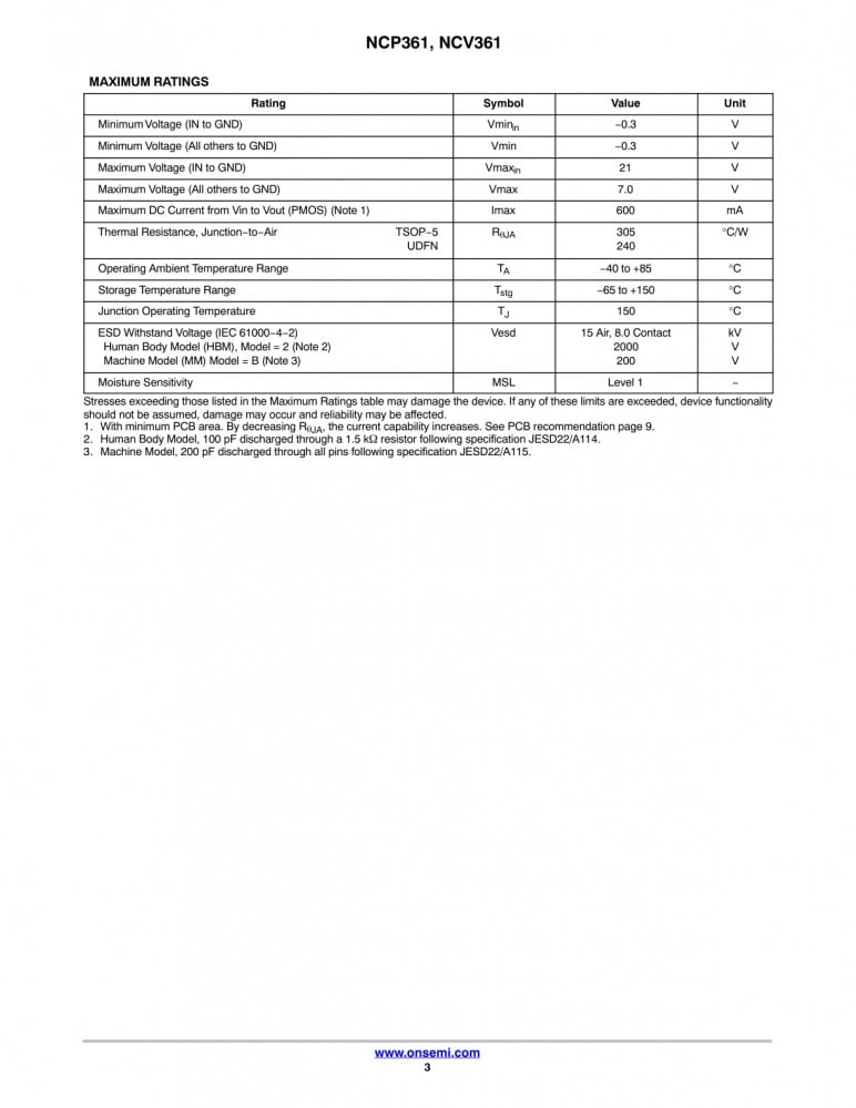 NCP361SNT1G datasheet page 3
