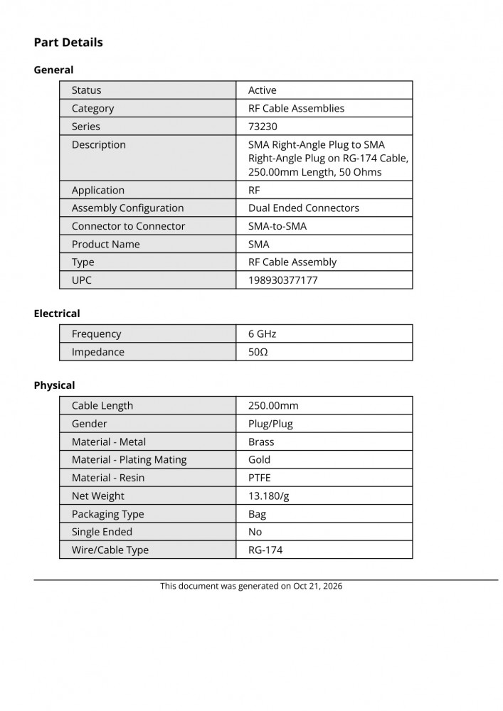 Product documentation image 2 for MOLEX 732307151