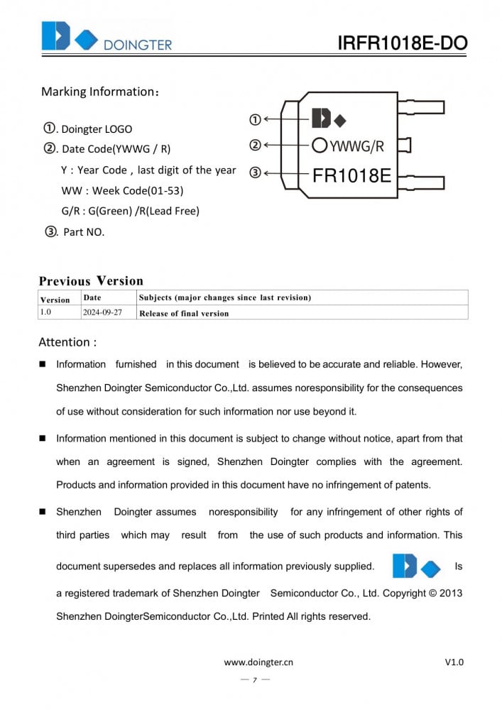 IRFR1018E-DO datasheet page 7