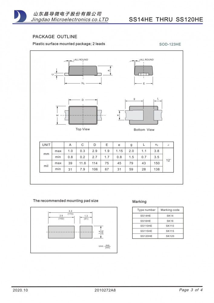 SS14HE datasheet page 3