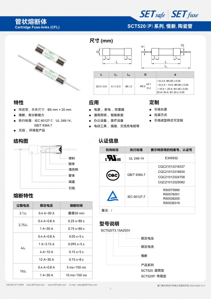 SCT520 datasheet page 1