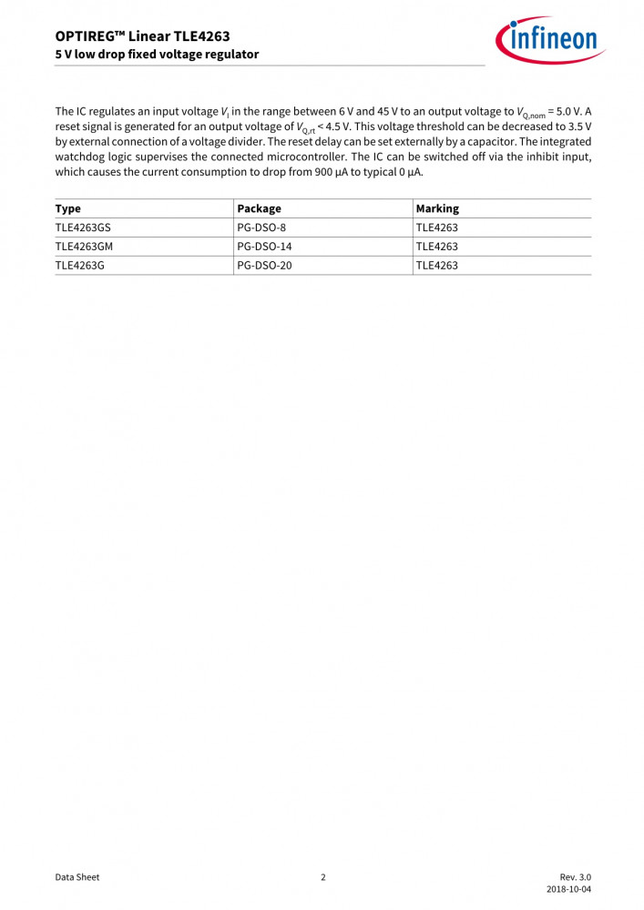TLE4263 technical document page 2