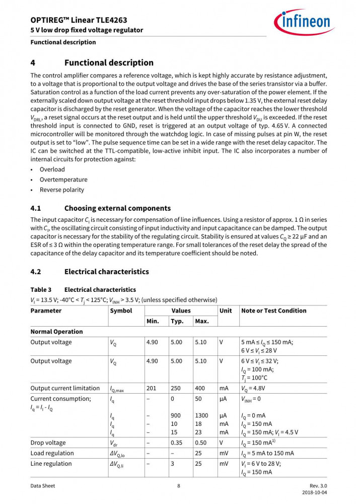 TLE4263 technical document page 8