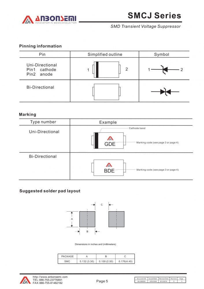 AnBon SMCJ TVS datasheet page 5