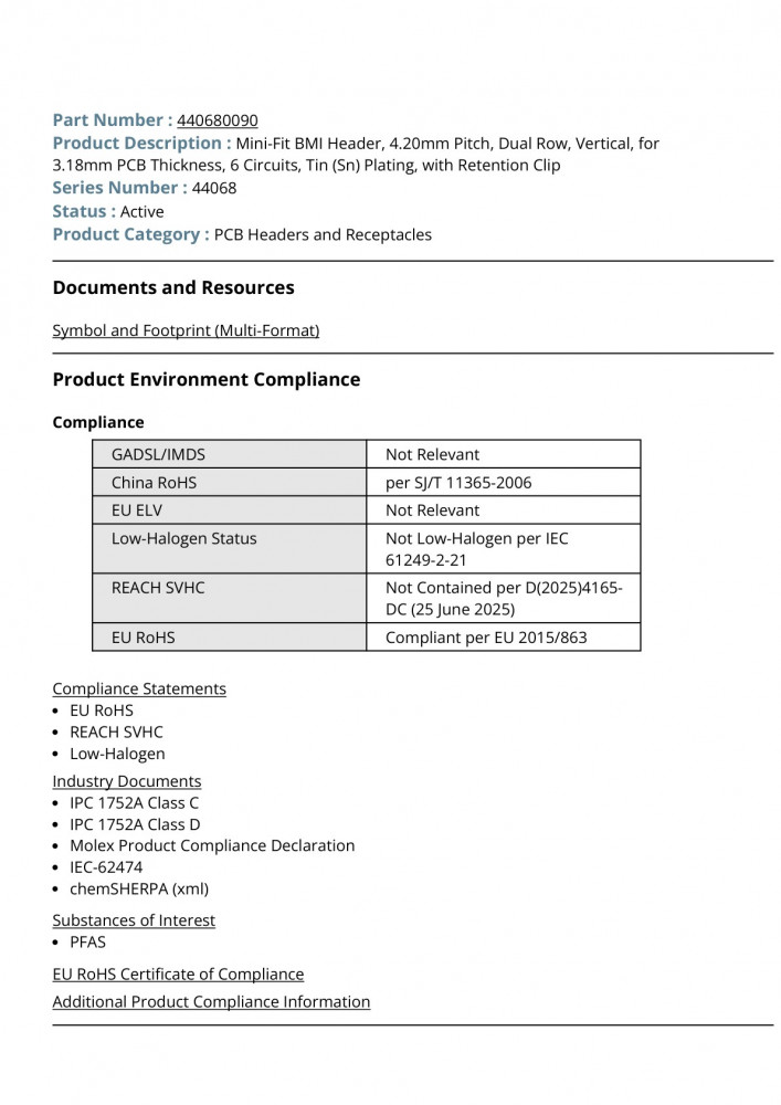 MOLEX 440680090 document image 1