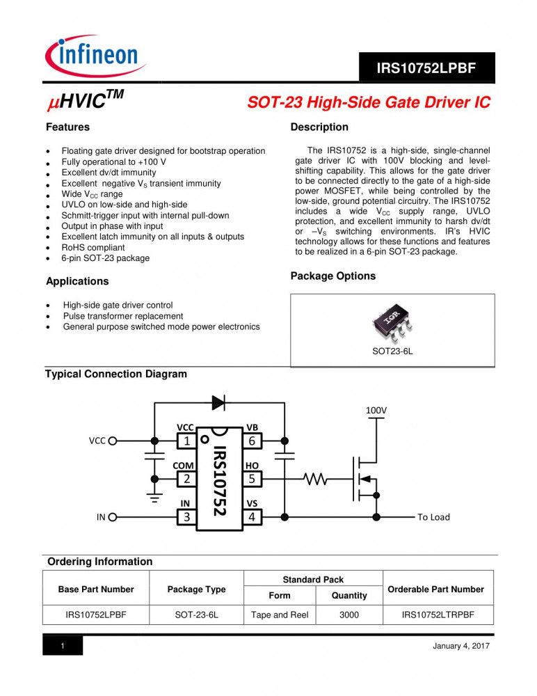IRS10752 datasheet page 1