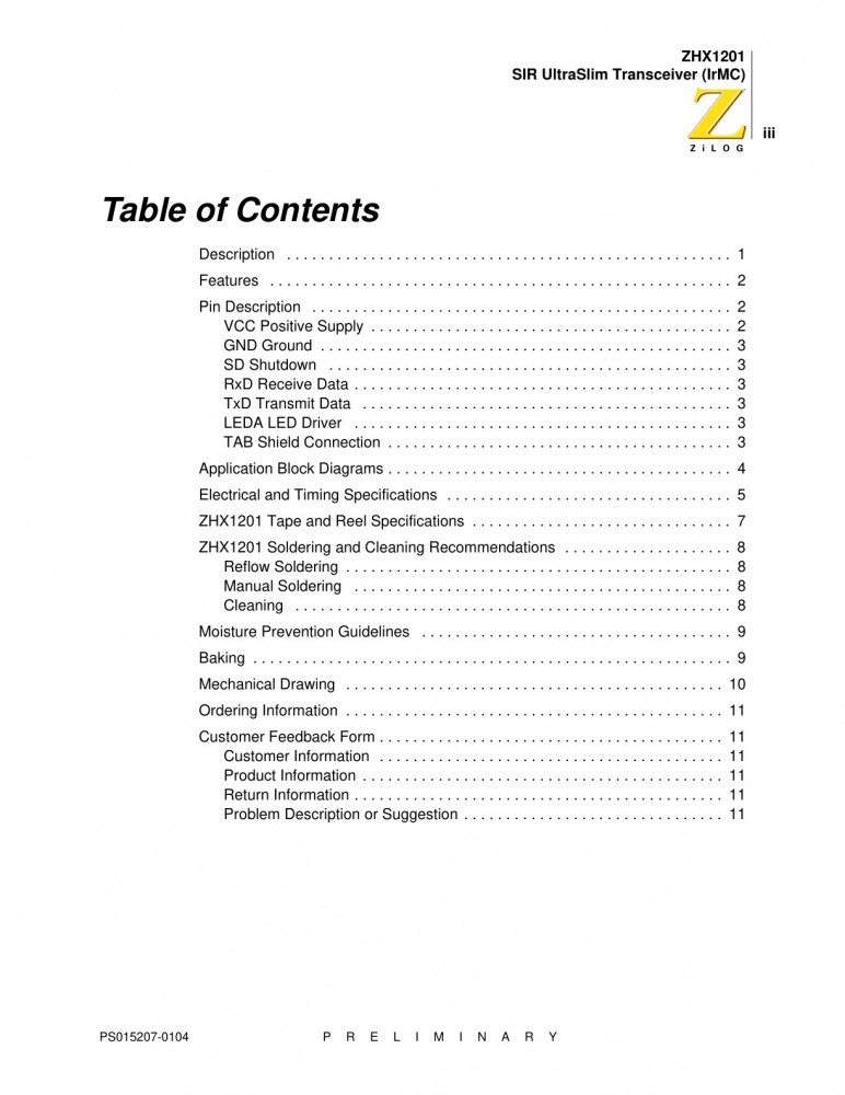 ZHX1201 specification page 3