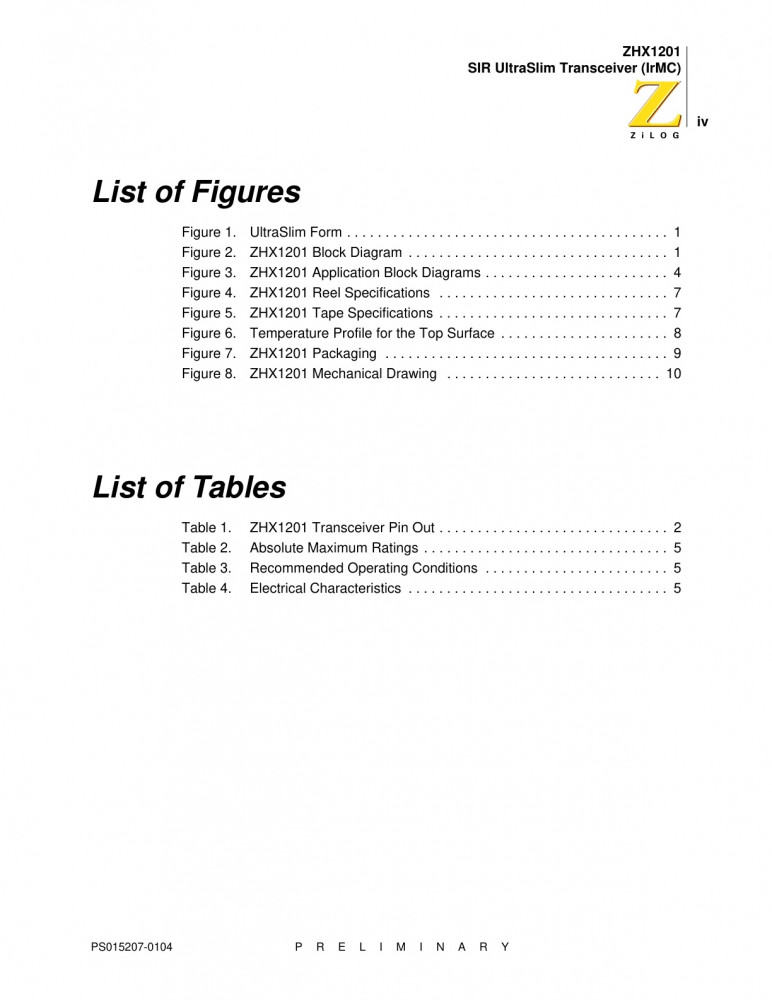 ZHX1201 specification page 4
