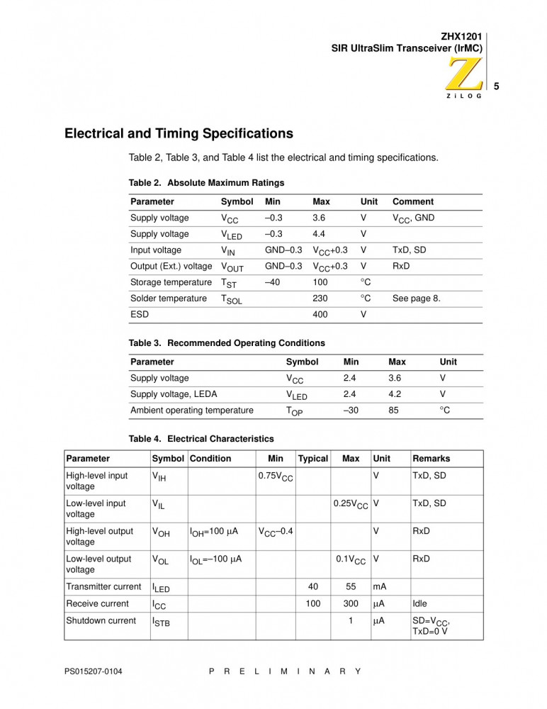 ZHX1201 specification page 9