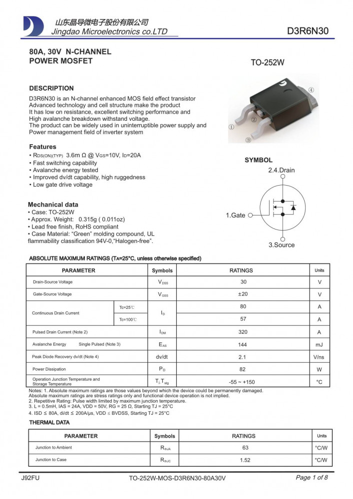 D3R6N30 datasheet page 1