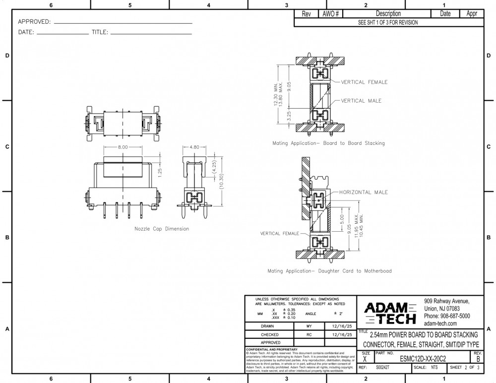 ESMC12D-XX-20C2 technical drawing, page 2