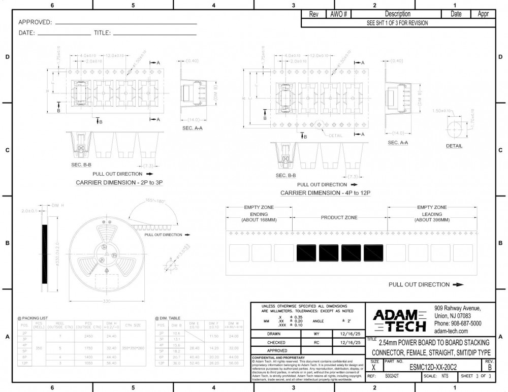 ESMC12D-XX-20C2 technical drawing, page 3