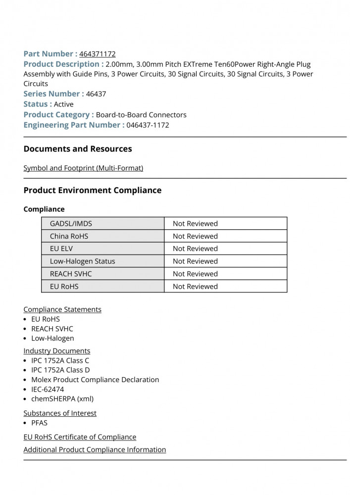 Product technical document image, page 1