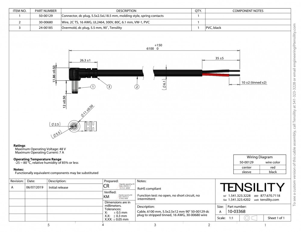 Tensility International 10-03368 product drawing