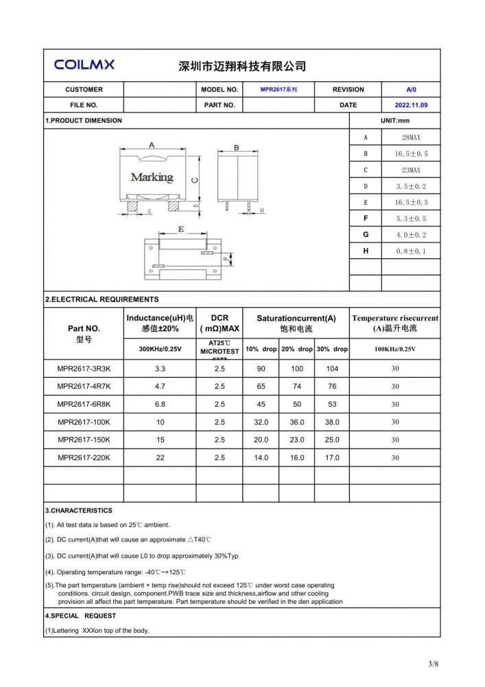 MPR2617 datasheet page 3