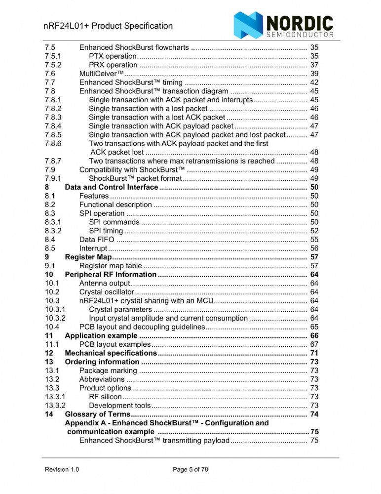 NRF24L01P-R7 datasheet page 5
