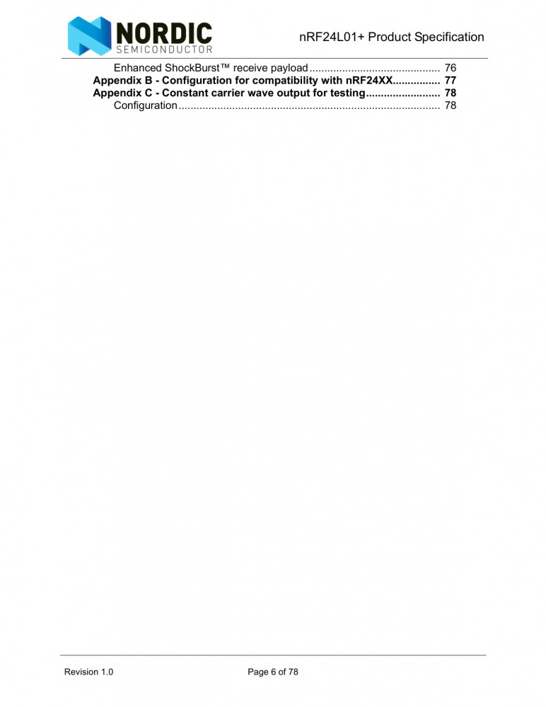 NRF24L01P-R7 datasheet page 6
