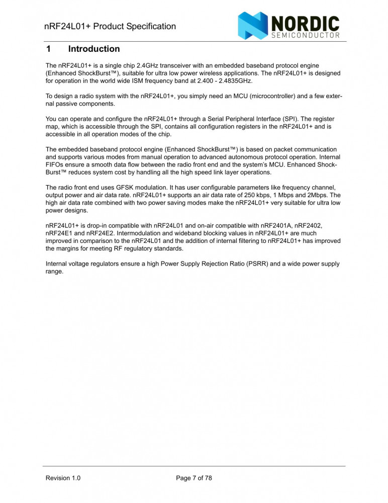 NRF24L01P-R7 datasheet page 7