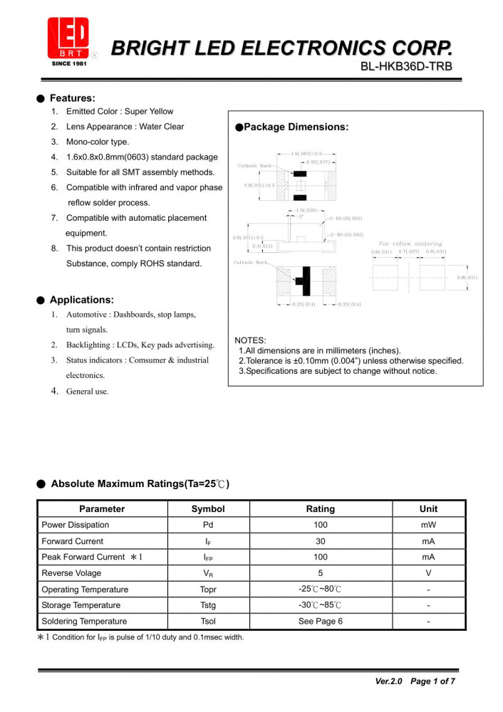 BL-HKB36D-TRB technical document page 1