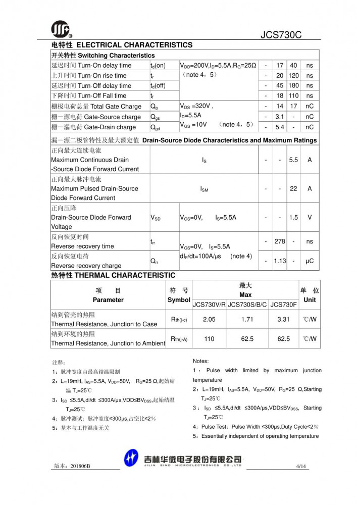JCS730RC datasheet page 4